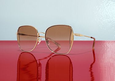 Coach HC7158D CL907 58 Peach Blush Gradient & Shiny Gold Sunglasses ...