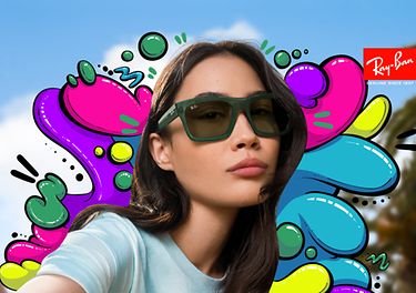 Ray-Ban RB4396 Warren Bio-Based 57 Brown & Transparent Green Sunglasses ...