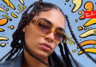 Ray-Ban RB4395 Kiliane Bio-Based 54 Violet foncé & Jaune Transparent Sunglasses | Sunglass Hut ...